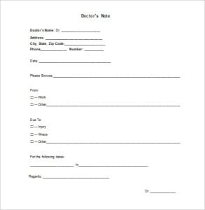 9+ Doctor note templates - Word Excel PDF Formats