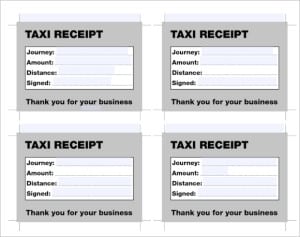 7+ Taxi receipt Templates - Word Excel PDF Formats